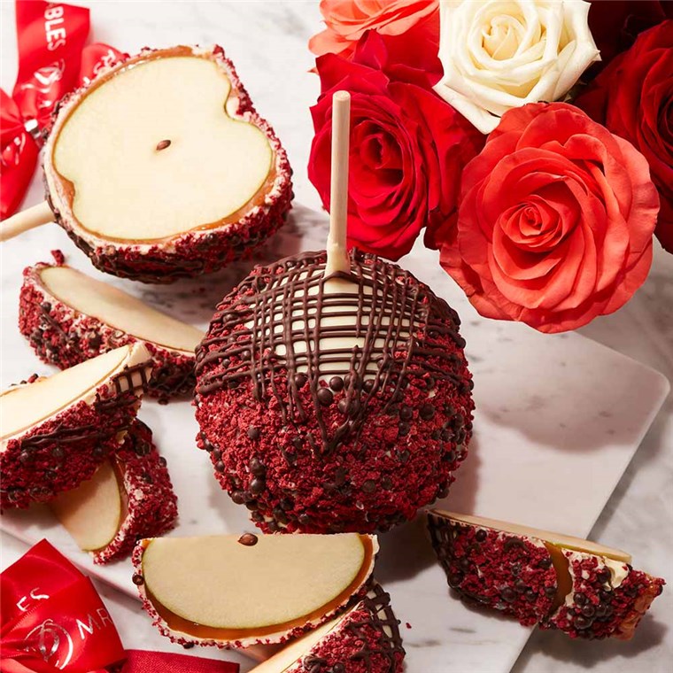 Red Velvet Sweet Spring Jumbo Caramel Apple | Mrs Prindables