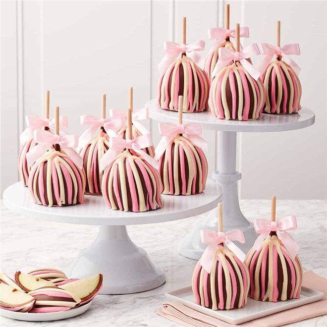 Baby Pink Triple Chocolate Caramel Apple 12-Pack | Mrs Prindables