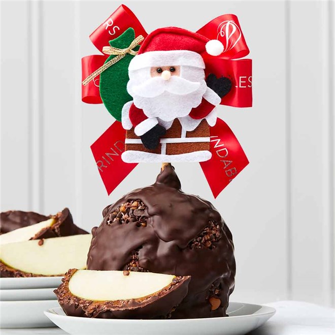 Dark Chocolate Cocoa Jolly Old Saint Nick Jumbo Caramel Apple | Mrs ...