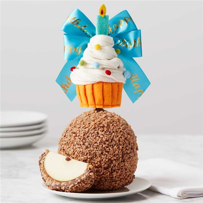 Toffee Walnut Happy Birthday Cupcake Jumbo Caramel Apple | Mrs Prindables