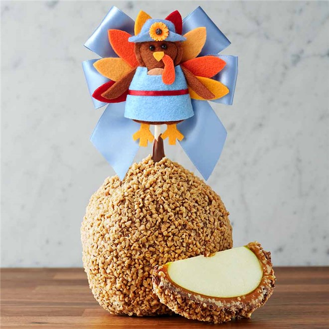 Toffee Walnut Mrs. Turkey Jumbo Caramel Apple | Mrs Prindables